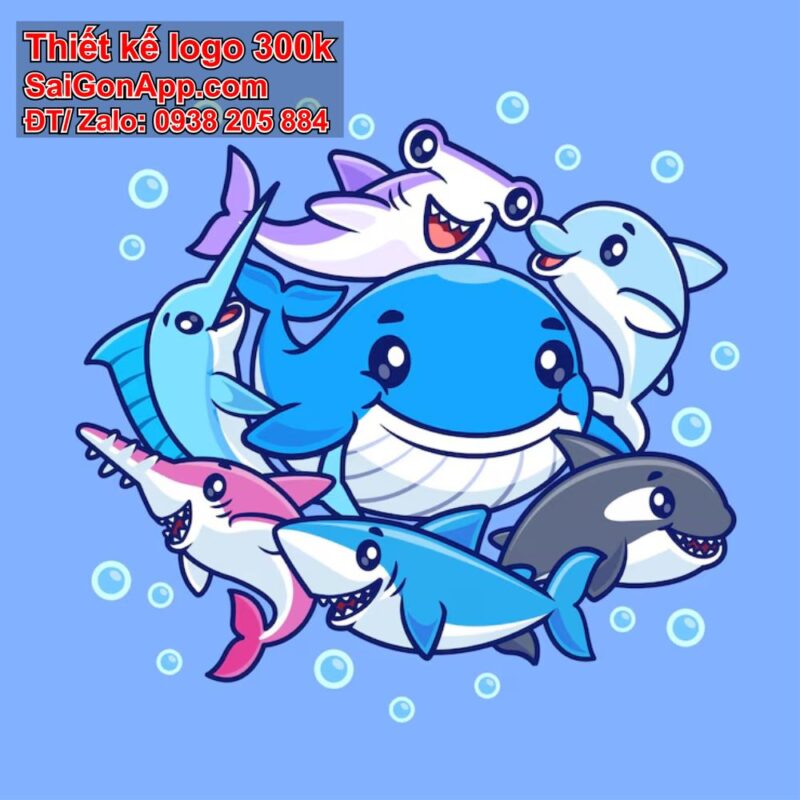 Cá Mập Chibi (Chibi Shark), THIẾT KẾ 300K ĐẸP CHUYÊN NGHIỆP SaiGonApp