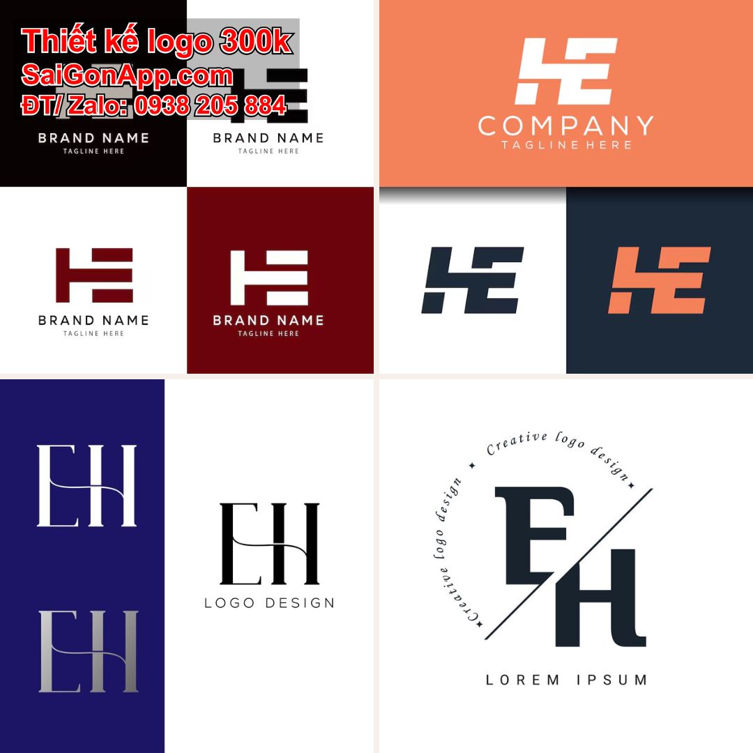 Logo EH, THIẾT KẾ 300K ĐẸP CHUYÊN NGHIỆP SaiGonApp