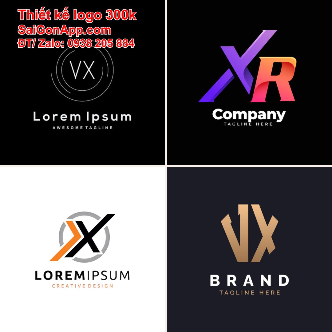 Logo VX, THIẾT KẾ 300K ĐẸP CHUYÊN NGHIỆP SaiGonApp