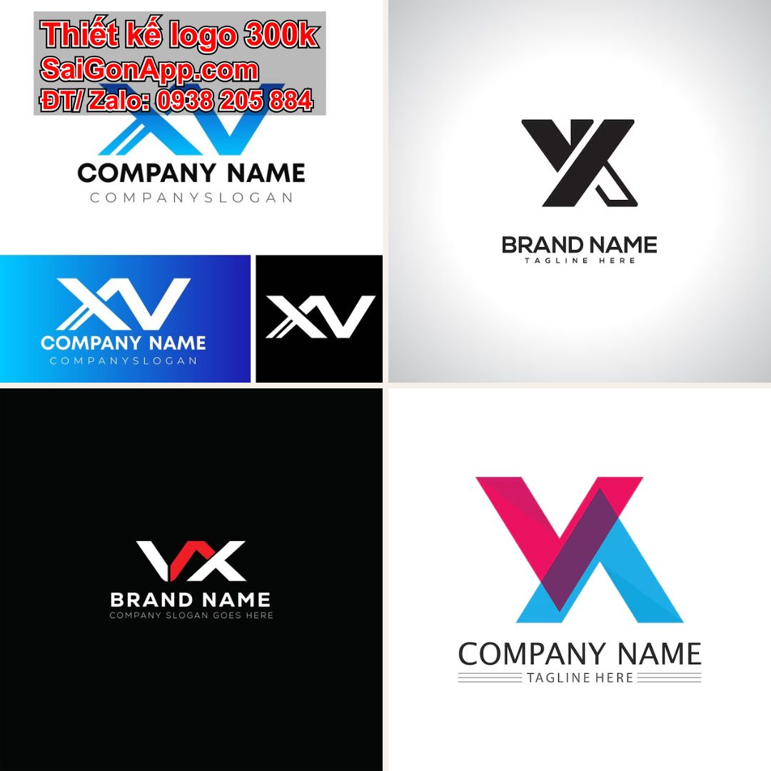 Logo VX, THIẾT KẾ 300K ĐẸP CHUYÊN NGHIỆP SaiGonApp