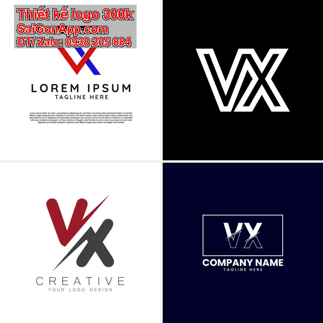 Logo VX, THIẾT KẾ 300K ĐẸP CHUYÊN NGHIỆP SaiGonApp
