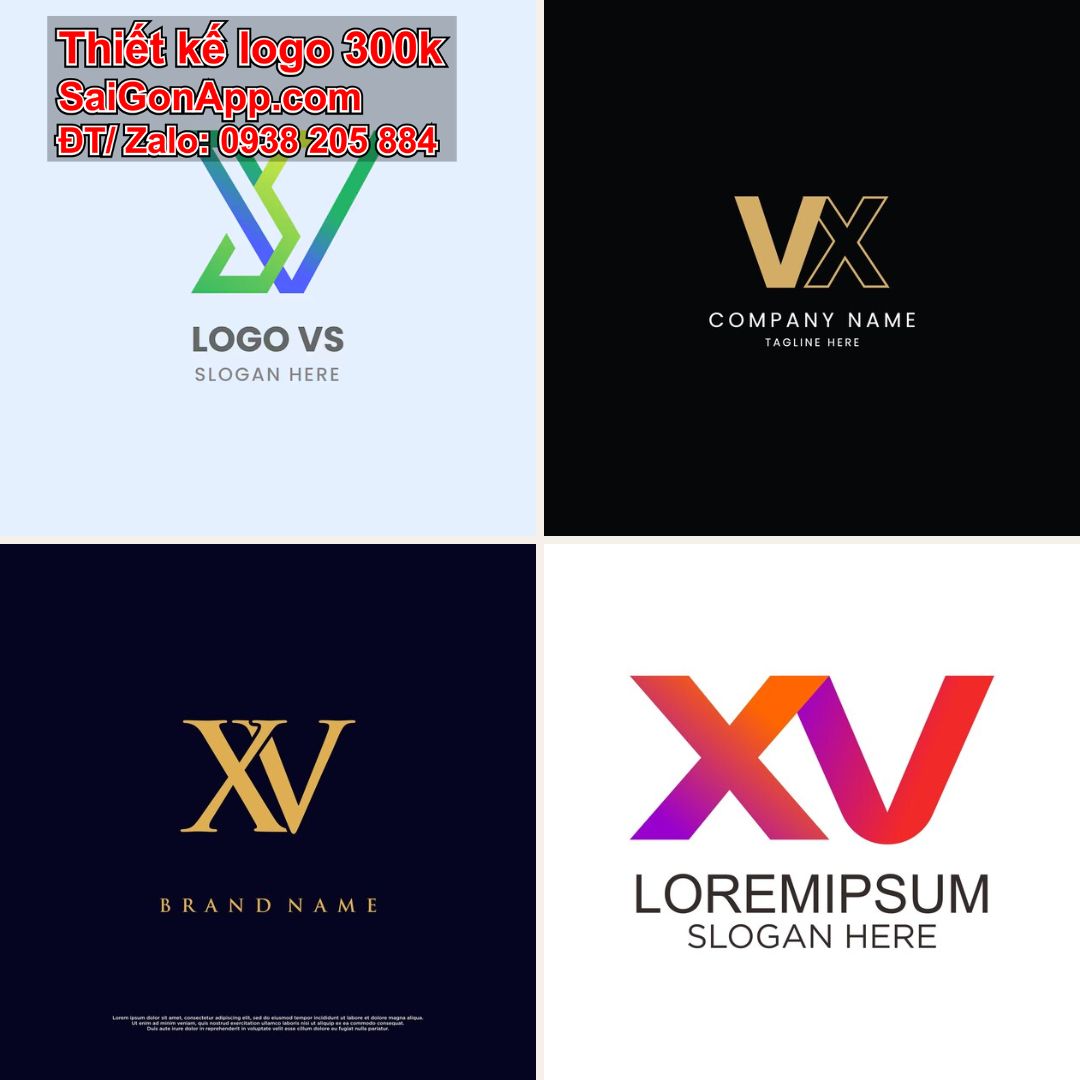 Logo VX, THIẾT KẾ 300K ĐẸP CHUYÊN NGHIỆP SaiGonApp