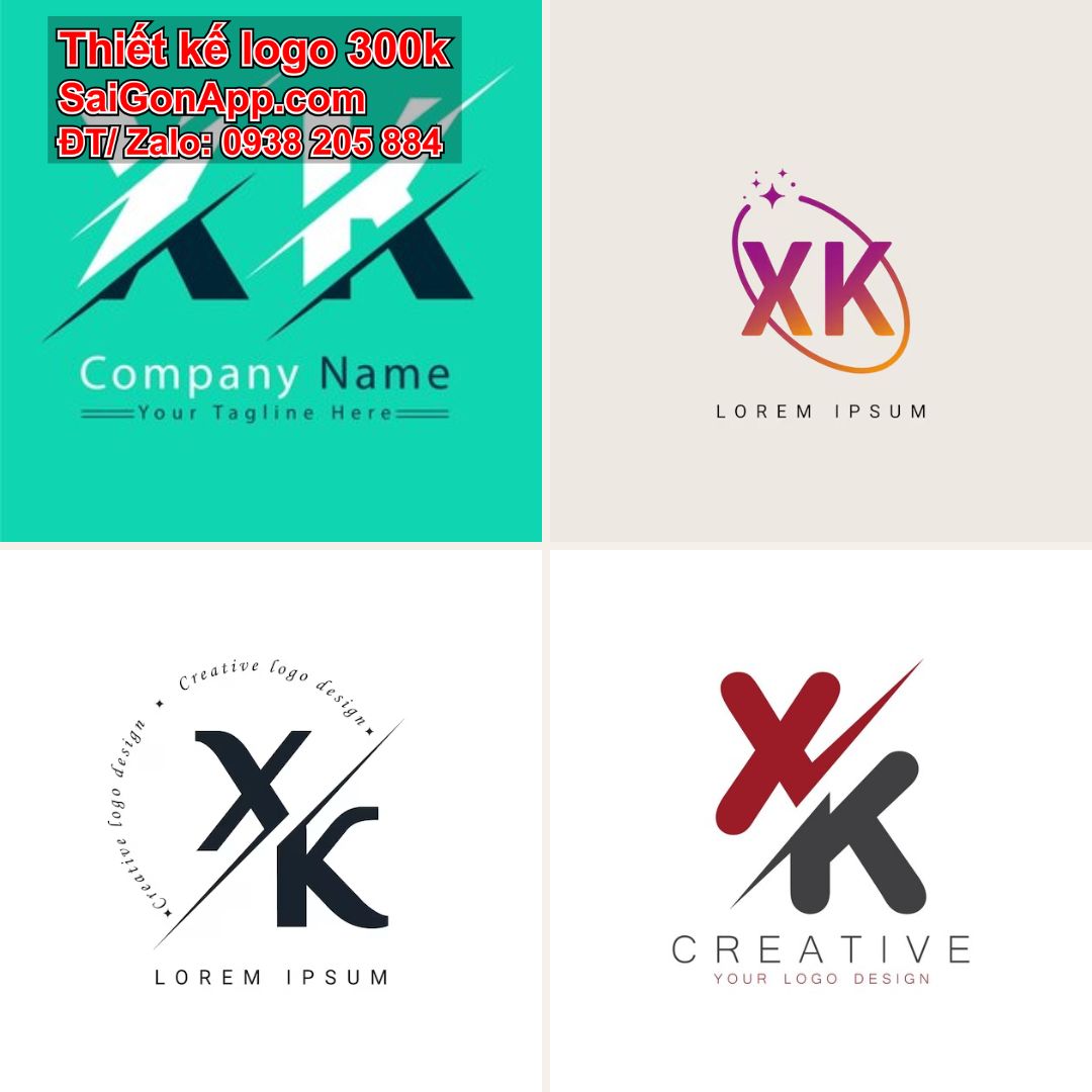 Logo XK, THIẾT KẾ 300K ĐẸP CHUYÊN NGHIỆP SaiGonApp