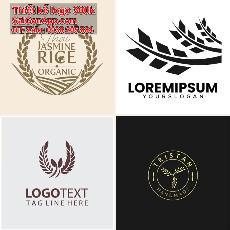 Thiết kế logo bông lúa, 300K ĐẸP CHUYÊN NGHIỆP SaiGonApp