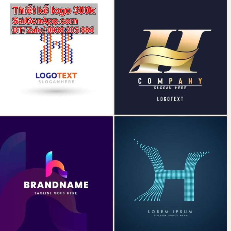 Thiết kế logo chữ H cách điệu, 300K ĐẸP CHUYÊN NGHIỆP SaiGonApp