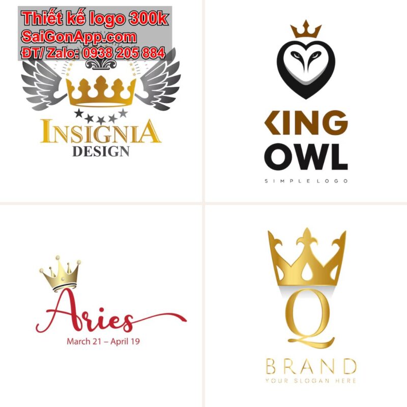Thiết kế logo vương miện, 300K ĐẸP CHUYÊN NGHIỆP SaiGonApp