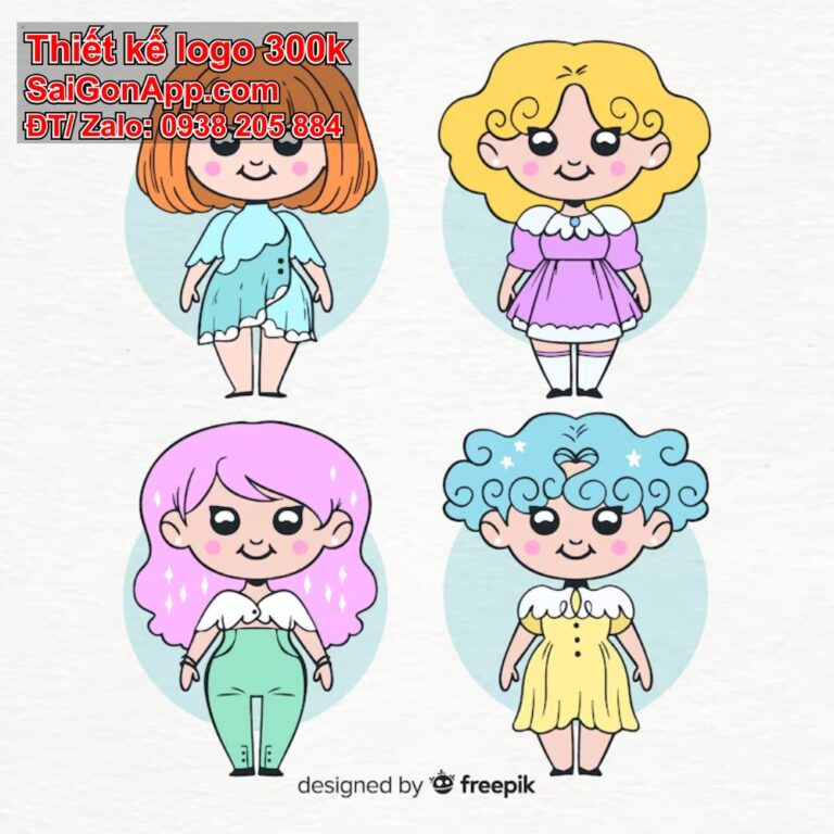 Tô màu búp bê chibi, THIẾT KẾ 300K ĐẸP CHUYÊN NGHIỆP SaiGonApp