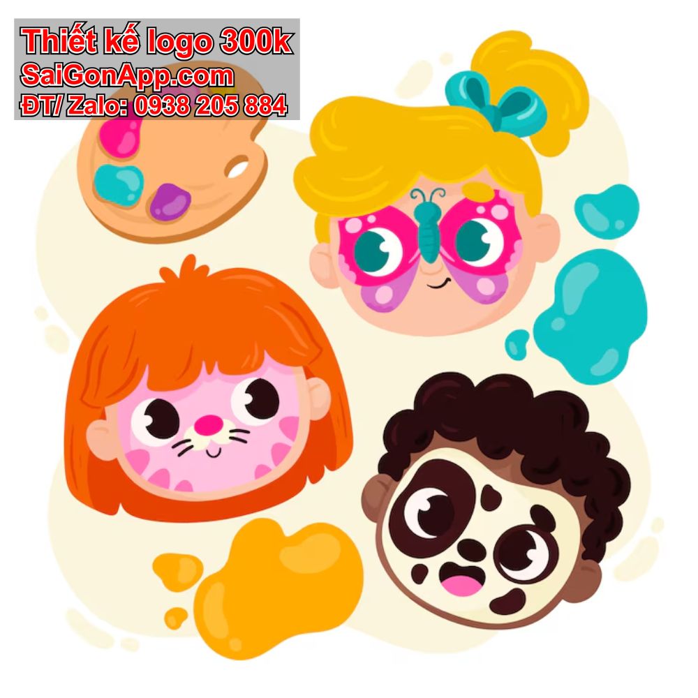 Vẽ mặt chibi, THIẾT KẾ 300K ĐẸP CHUYÊN NGHIỆP SaiGonApp