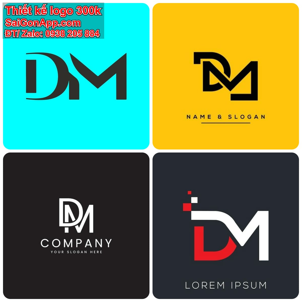 Logo DM, THIẾT KẾ 300K ĐẸP CHUYÊN NGHIỆP SaiGonApp