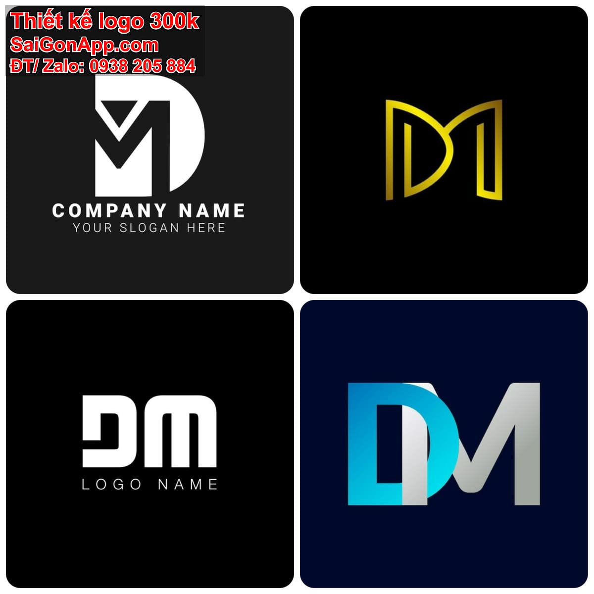 Logo DM, THIẾT KẾ 300K ĐẸP CHUYÊN NGHIỆP SaiGonApp