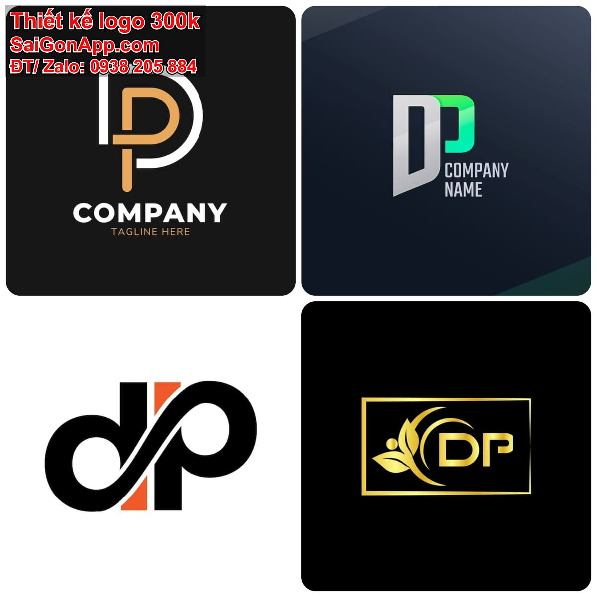 Logo DP, THIẾT KẾ 300K ĐẸP CHUYÊN NGHIỆP SaiGonApp
