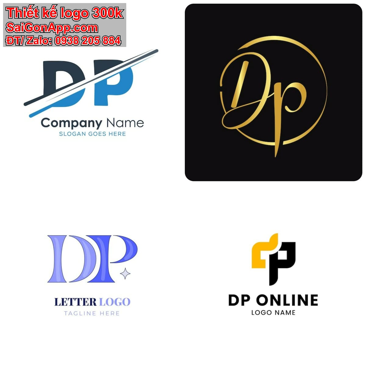 Logo DP, THIẾT KẾ 300K ĐẸP CHUYÊN NGHIỆP SaiGonApp