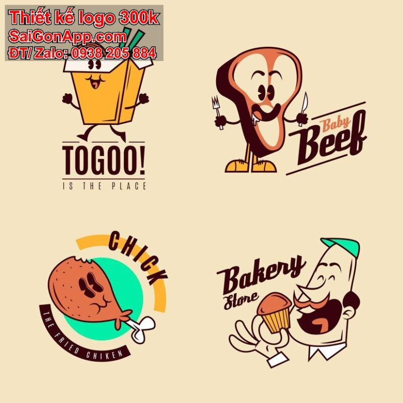 logo đồ ăn vặt, THIẾT KẾ 300K ĐẸP CHUYÊN NGHIỆP SaiGonApp
